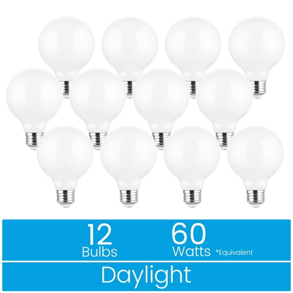 Great Value LED Bulb, 5.5-Watt, 60W Equivalent, Daylight G25 Dimmable ...