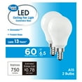 Great Value LED Ceiling Fan Bulb 6.5W Daylight A15 with E12 Base Dimmable 2 Pack - Walmart.com
