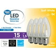 Great Value LED Light Bulb, 1.5W (15W Equivalent) B10 Deco Lamp E26 ...
