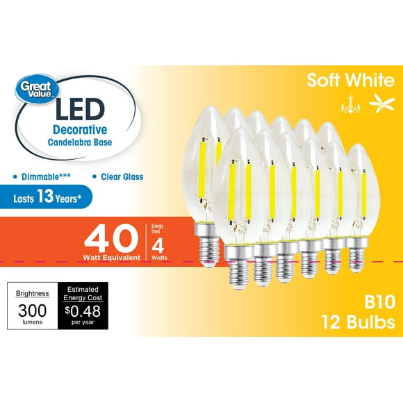 40w Type B E12 Candelabra Base Bulb