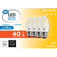 Great Value LED Light Bulb, 4W (40W Equivalent) B10 Deco Medium Base ...