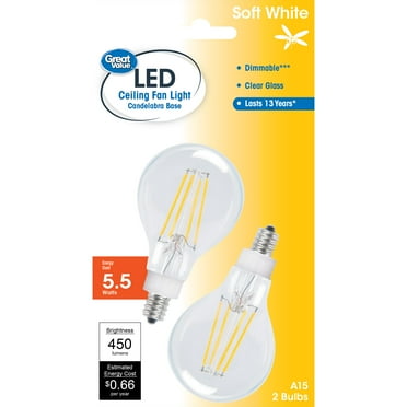 Great Value LED Light Bulb, 4 Watts (40W Equivalent) B10 Deco Lamp E26 ...