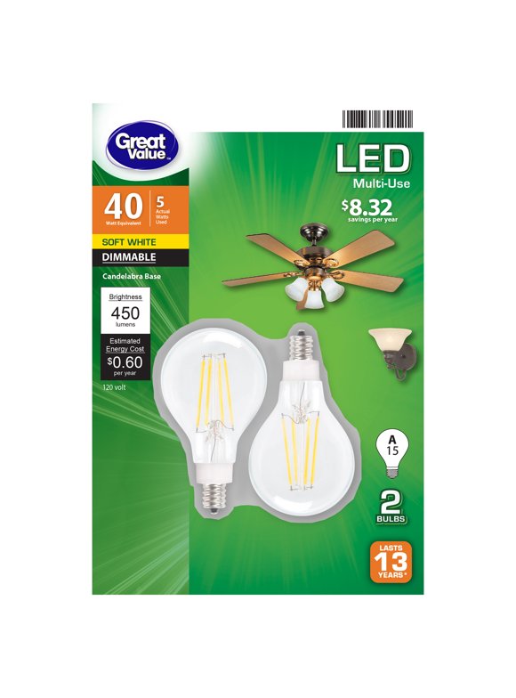 Ceiling Fan Light Bulbs in Decorative Light Bulbs - Walmart.com