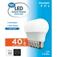 Great Value LED Light Bulb, 6W (40W Equivalent), Daylight, A19 E26 ...