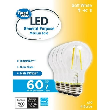 Great Value T6.5 LED Tubular Bulb, 2.5-Watt (25W Equivalent) E17 Base ...