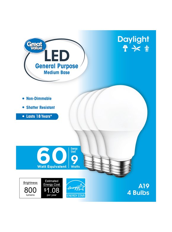 LED Daylight Light Bulbs in LED Light Bulbs - Walmart.com