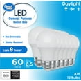 Great Value LED Light Bulb, Daylight, 60 Watt Eqv, A19 General Purpose, E26 Medium Base, 9yr ...