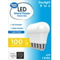 Great Value LED Light Bulbs, 100 Watts Eqv, Daylight, A19 General ...