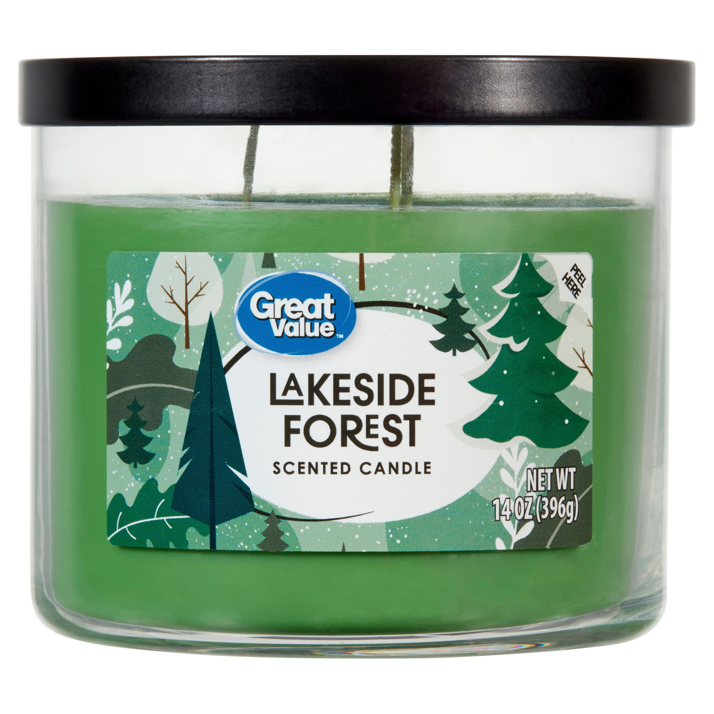 Great Value Lakeside Forest Scented Candle, 14 oz with multi-wick ...