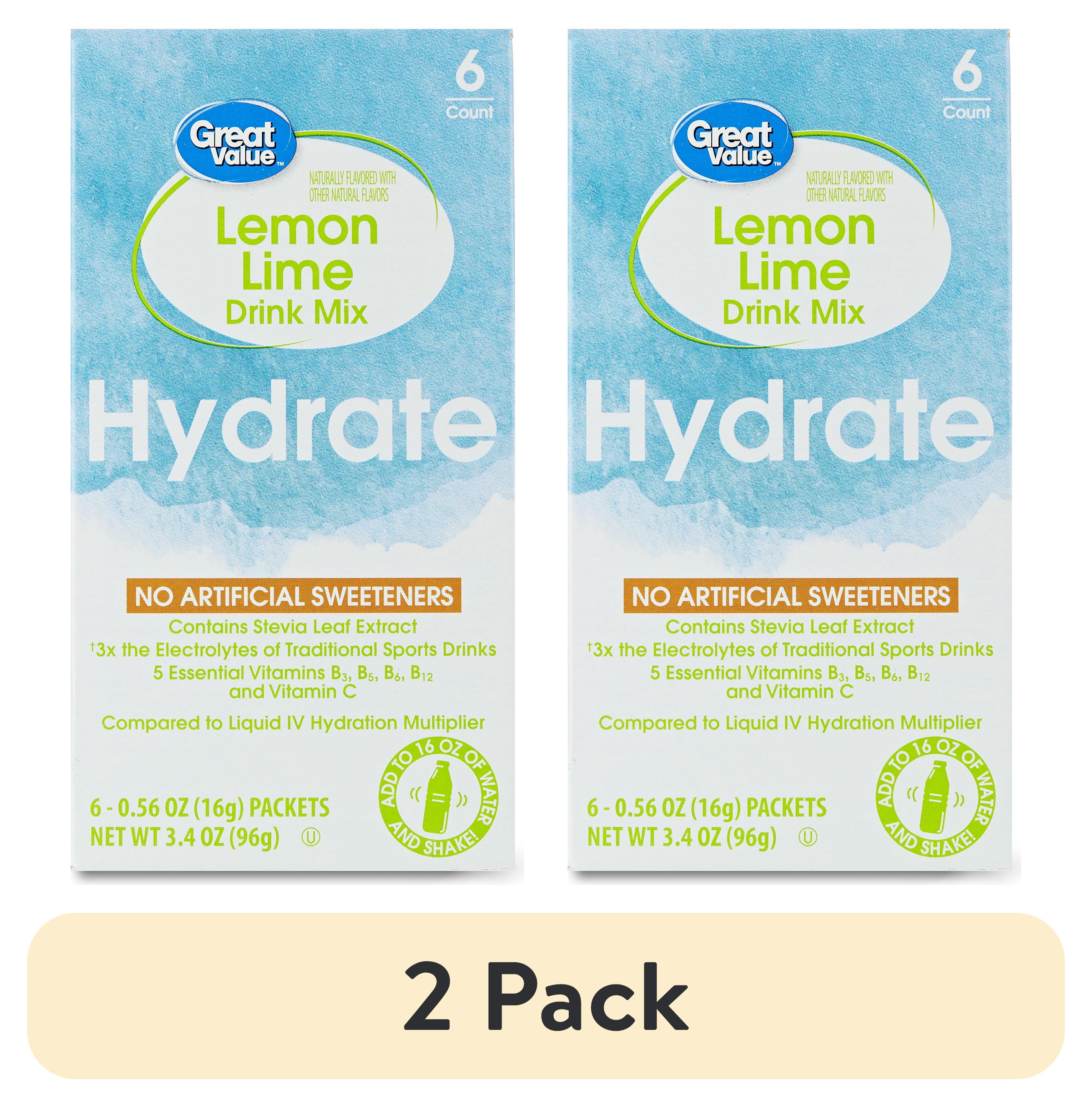 Brandclub - (2 pack) Great Value Lemon Lime Hydration Powdered Liquid ...