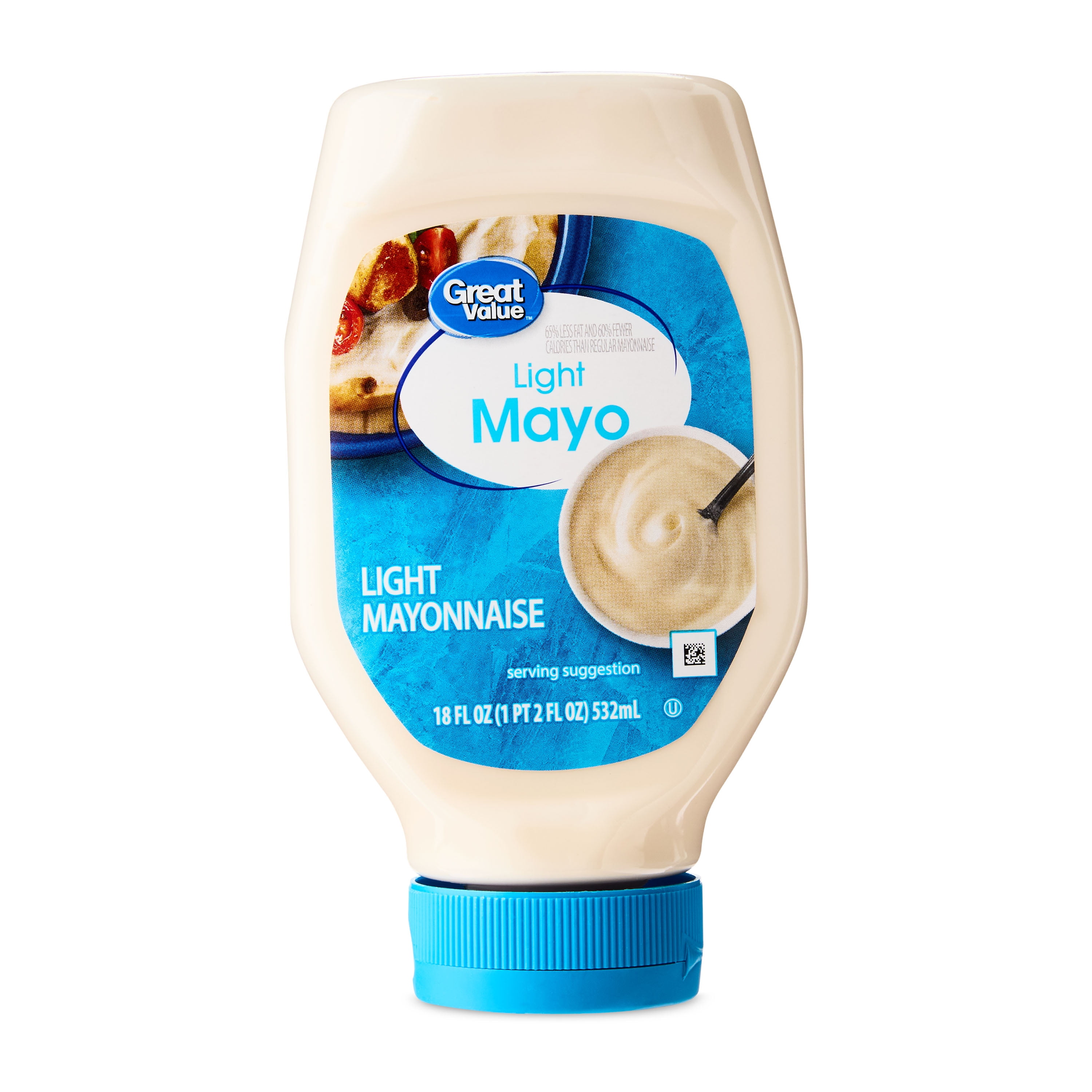 Great Value Light Mayo 18 fl oz Low Calorie Mayonnaise for Salad ...