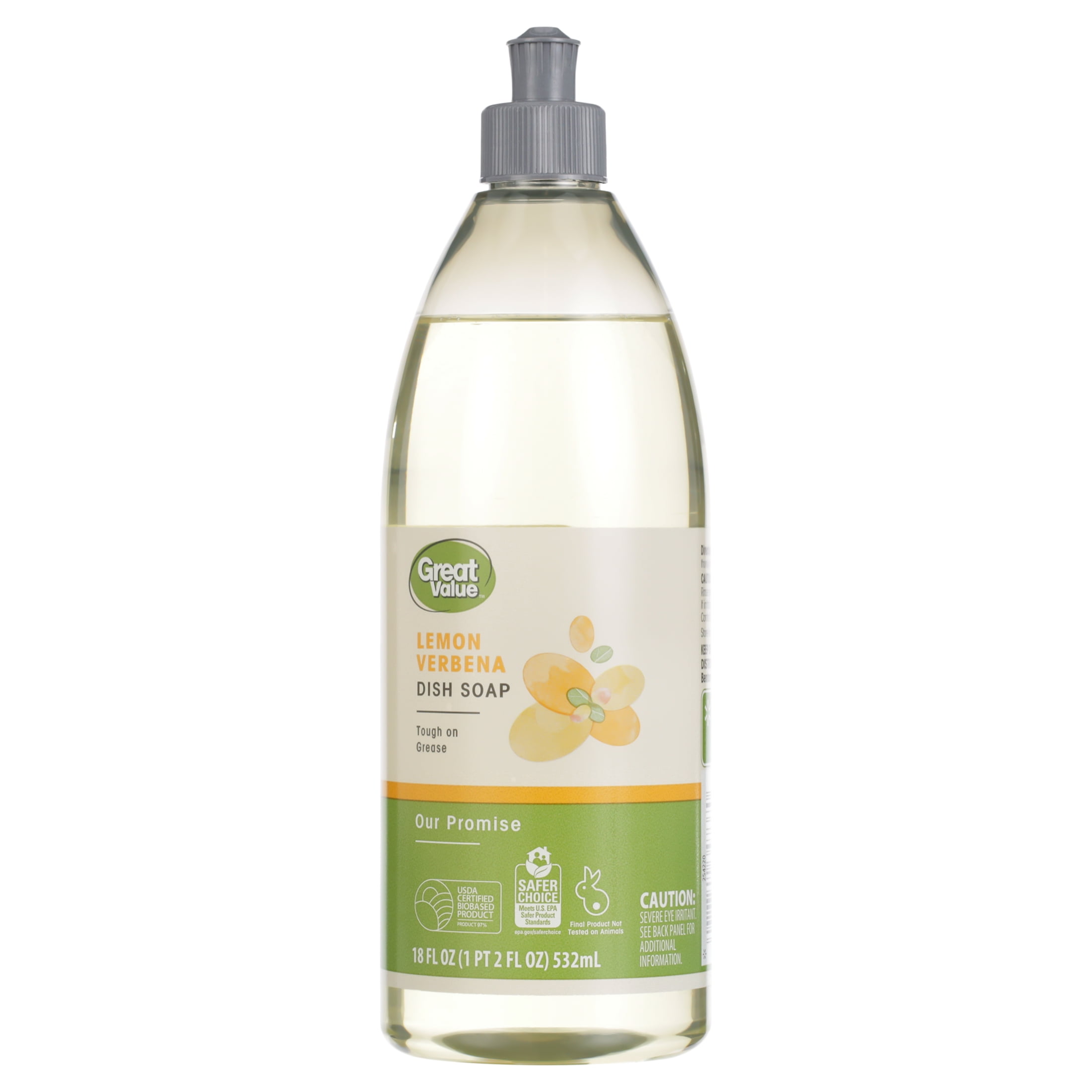 Great Value Liquid Dish Soap, Lemon Verbena Scent, 18 fl oz - Walmart.com
