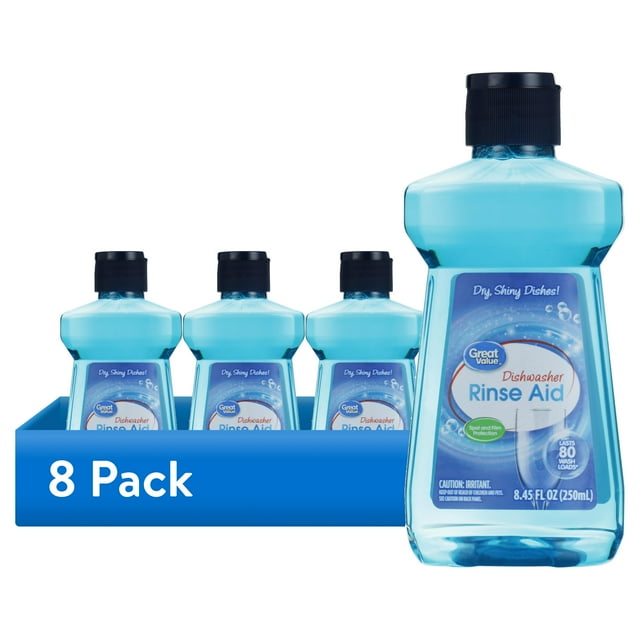 (8 pack) Great Value Liquid Rinse Agent, Unscented, 8.45 Fluid Ounce, 1 ...