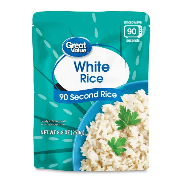 Great Value Long Grain Rice 90 Second Pouch, 8.8 oz - Walmart.com