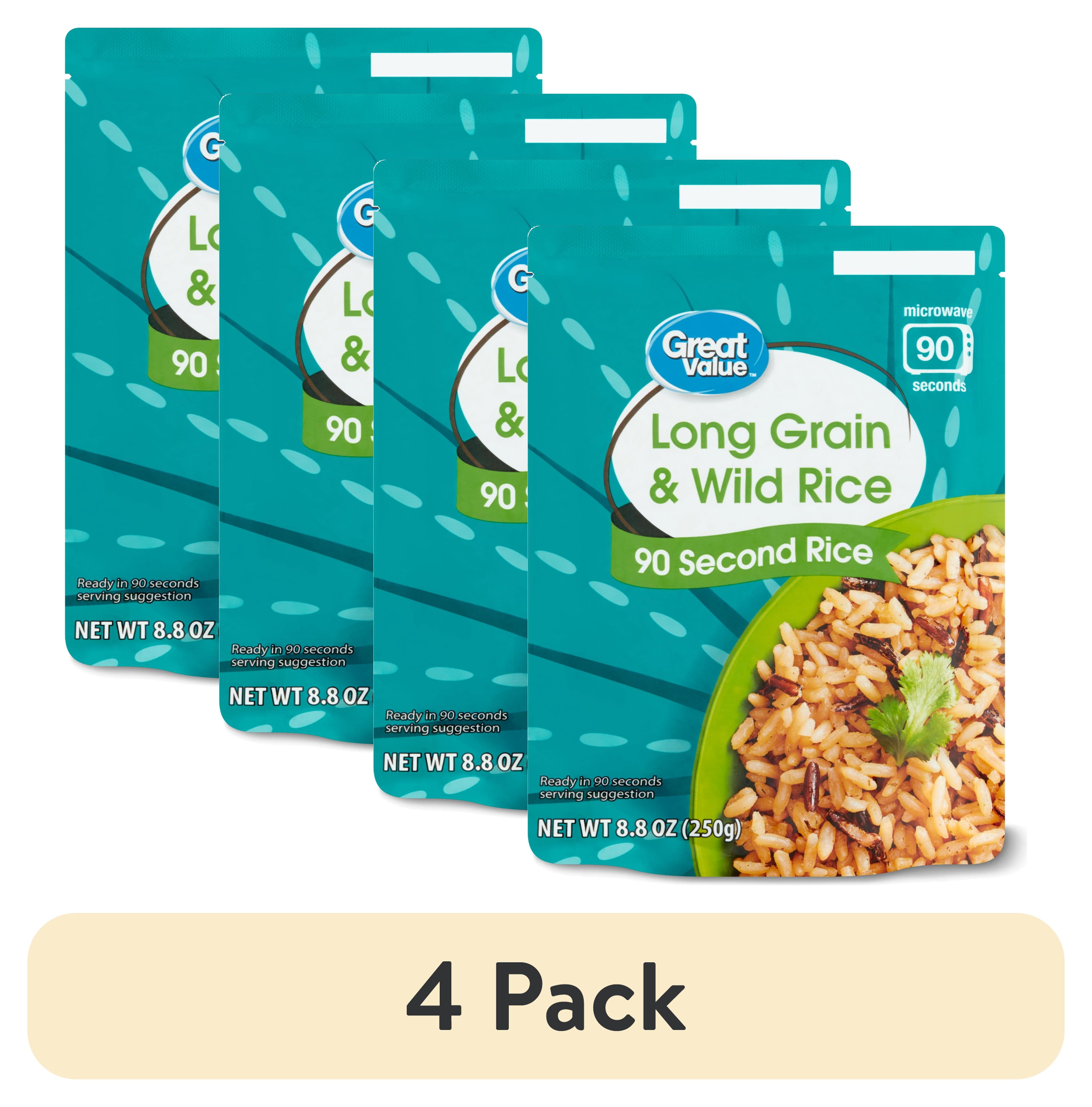 (4 pack) Great Value Long Grain & Wild Rice, 8.8 oz - Walmart.com
