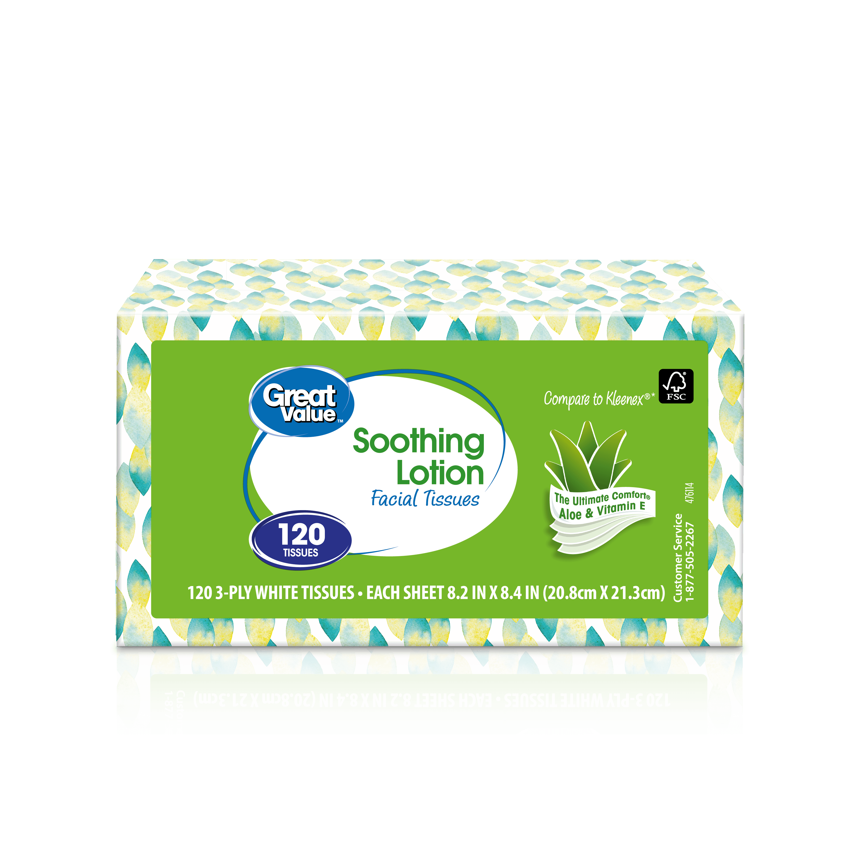 Great Value Lotion Soothing Facial Tissues, 120 Count - Walmart.com