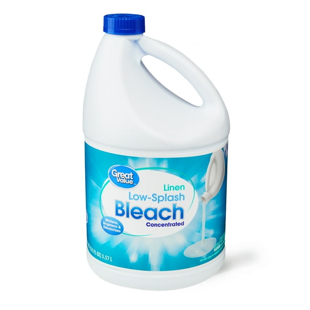 Great Value Low-Splash Concentrated Bleach, Fresh Linen, 121 fl oz ...