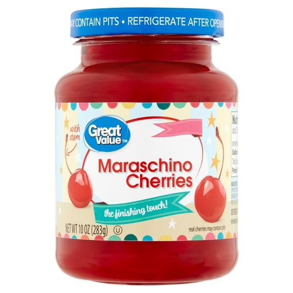 Great Value Maraschino Cherries 10 oz for Baking and Topping Ice Cream ...