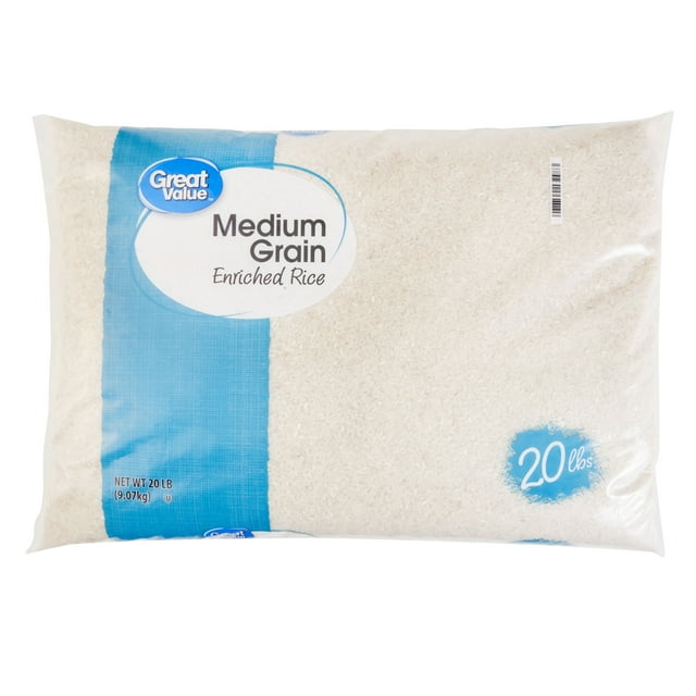 Find Your Perfect Great Value Medium Grain Enriched Rice, 20 lb ...