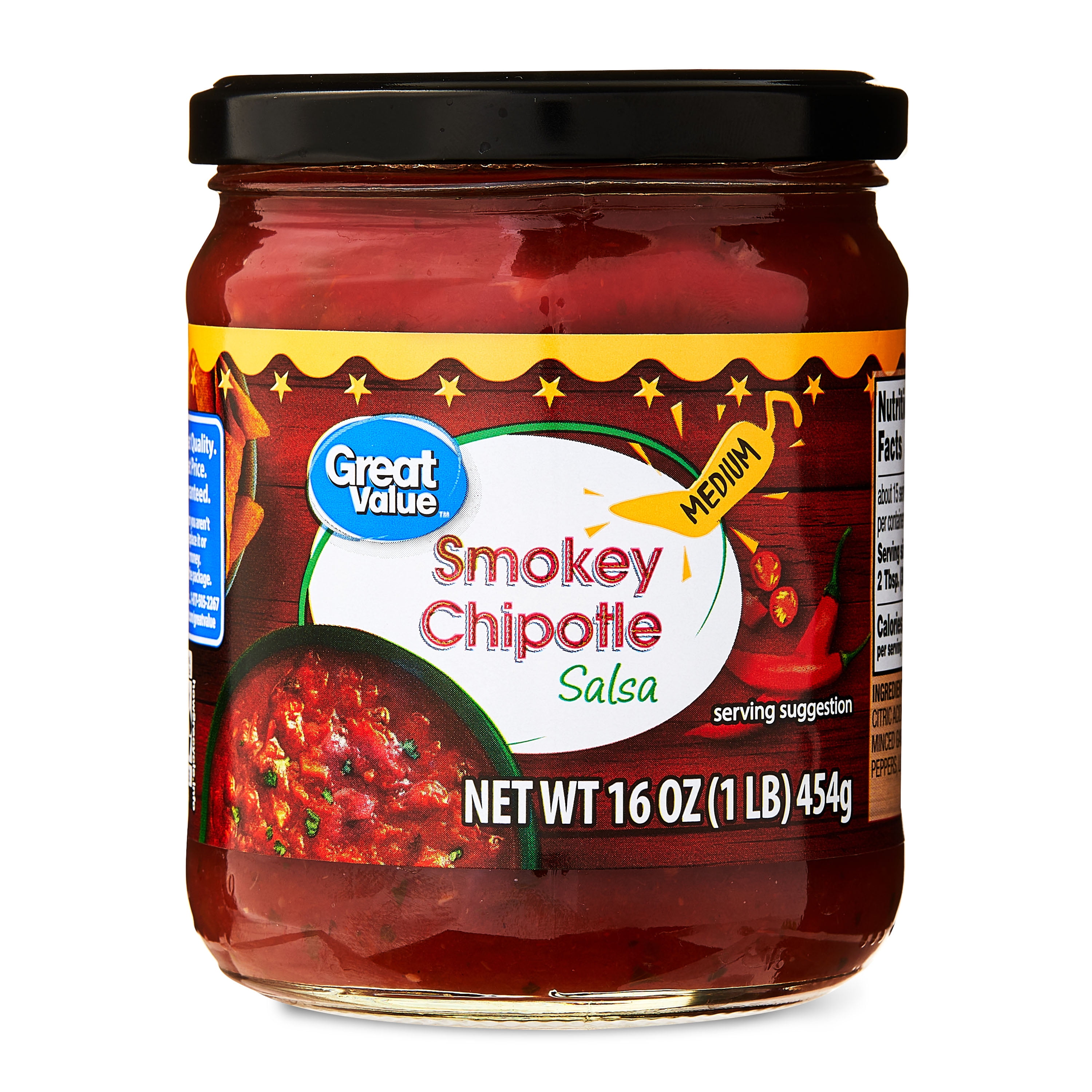 Great Value Medium Smokey Chipotle Salsa 16 oz with Tomatoes Onions ...