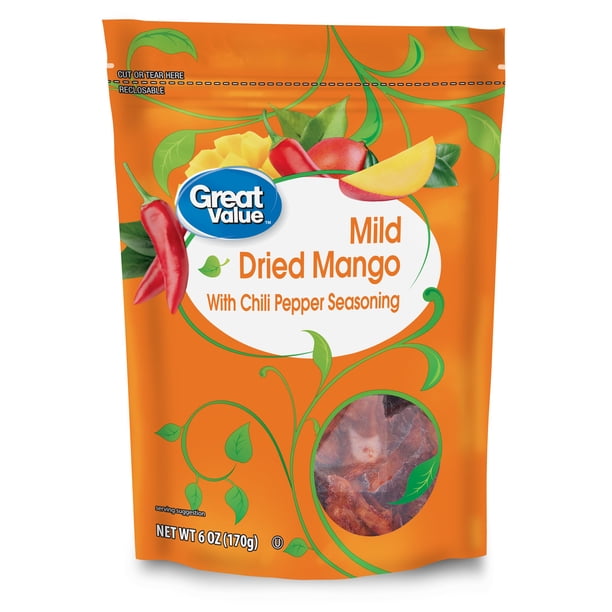 Great Value Mild Dried Mango with Chili Pepper Seasoning, 6 oz ...