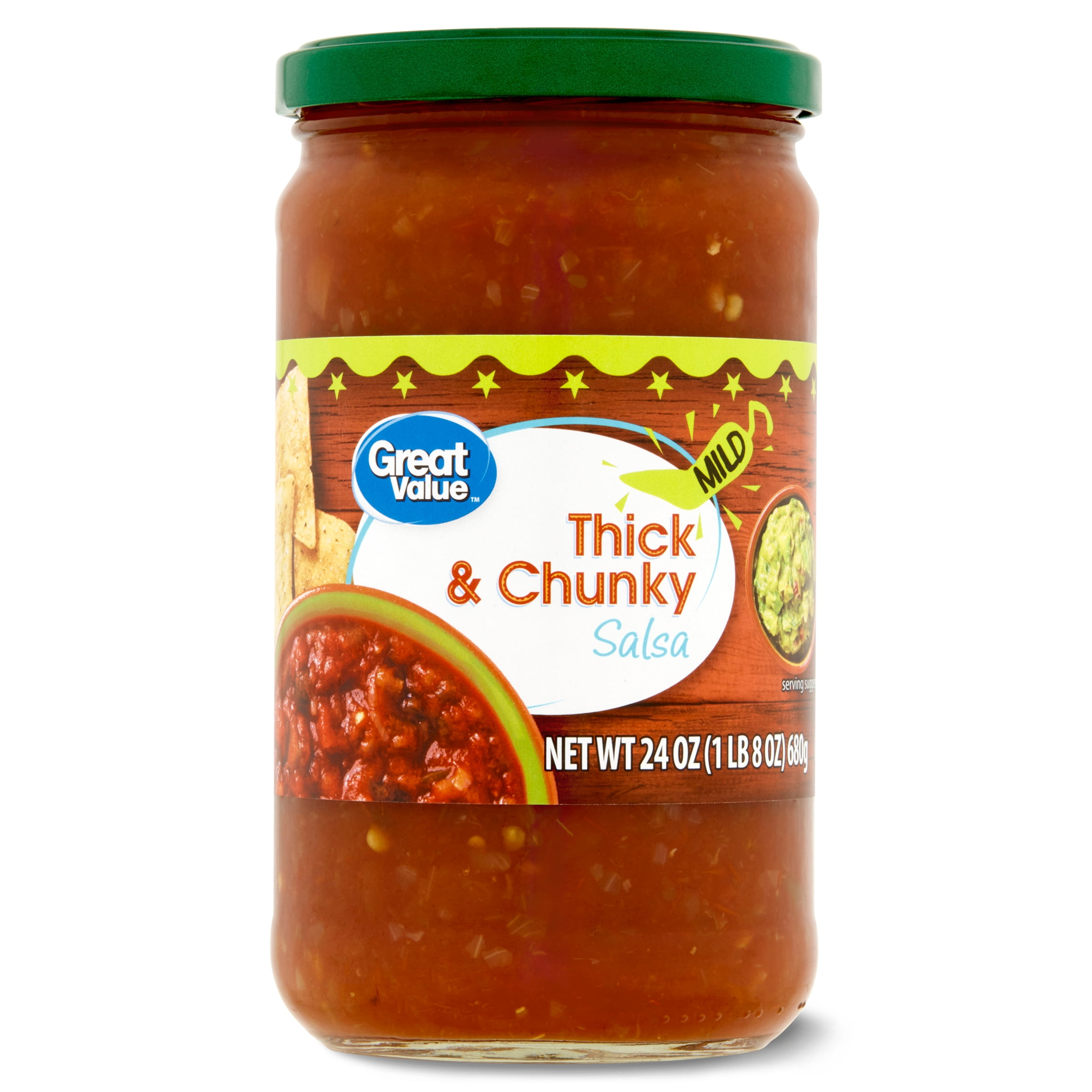 Great Value Mild Thick and Chunky Salsa 24 oz with Tang and Spice for ...