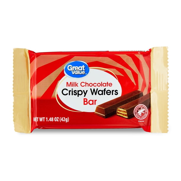 Great Value Milk Chocolate Crispy Wafer Bar, 1.48 oz - Walmart Business ...