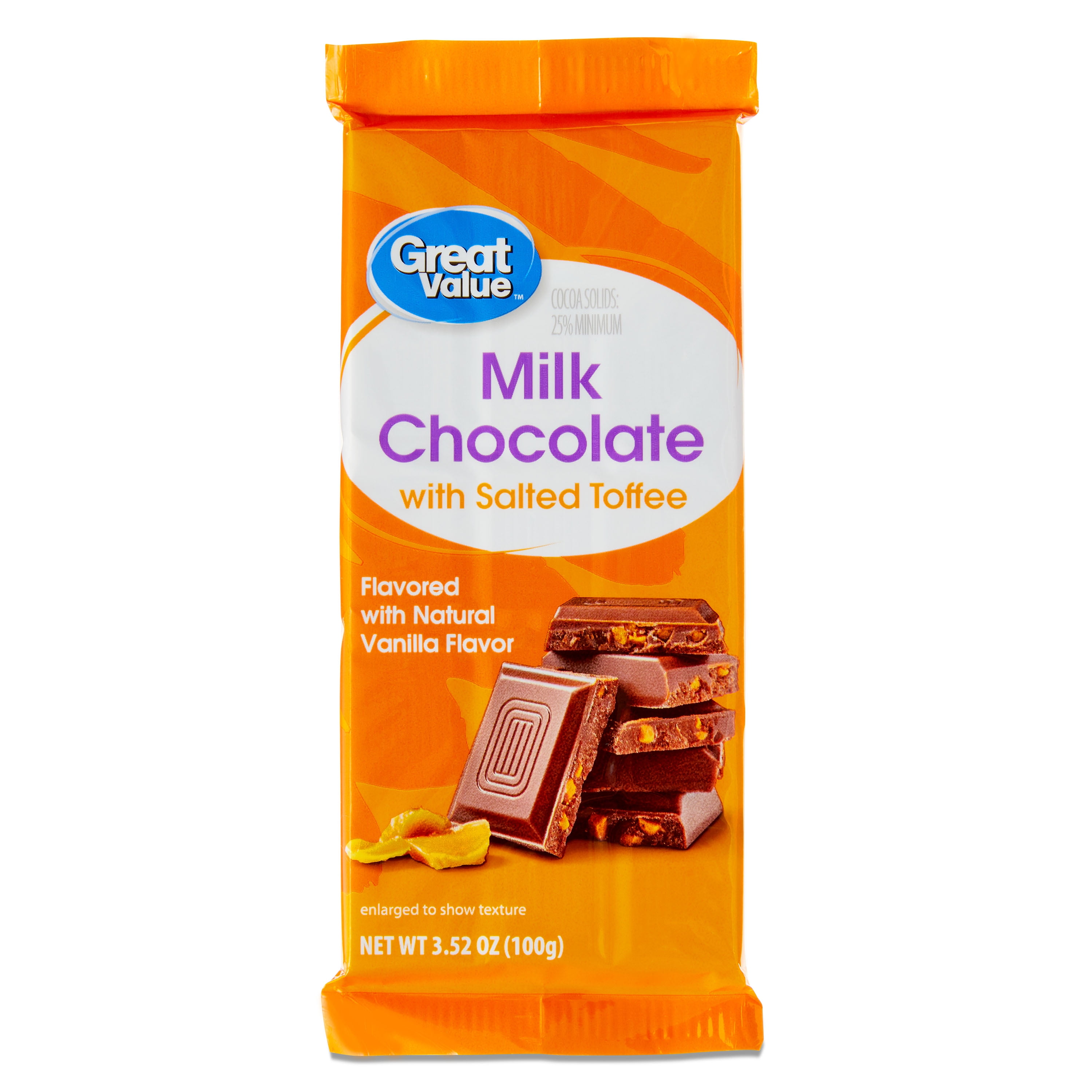 Great Value Milk Chocolate with Salted Toffee Bar, 3.52 oz - Walmart.com