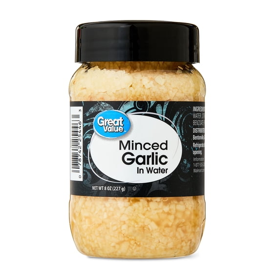 Great Value Minced Garlic in Water 8 oz Fresh, Pungent, Spicy, Perfect ...