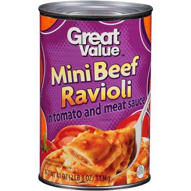 Great Value Mini Beef Ravioli, 40 Ounces - Walmart Business Supplies