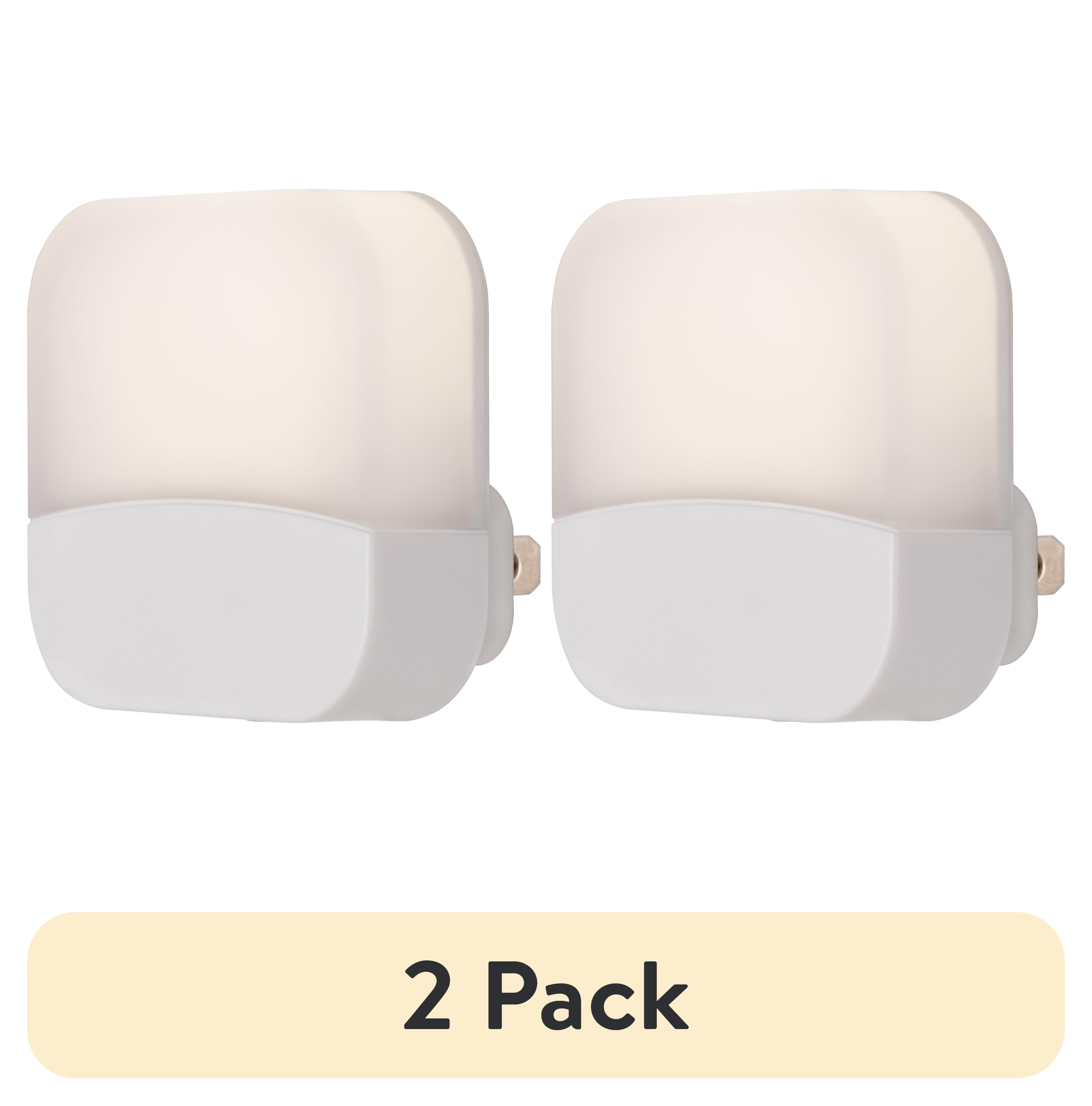 (2 pack) Great Value Mini LED Night Light, Light Sensing, 3000K, White ...