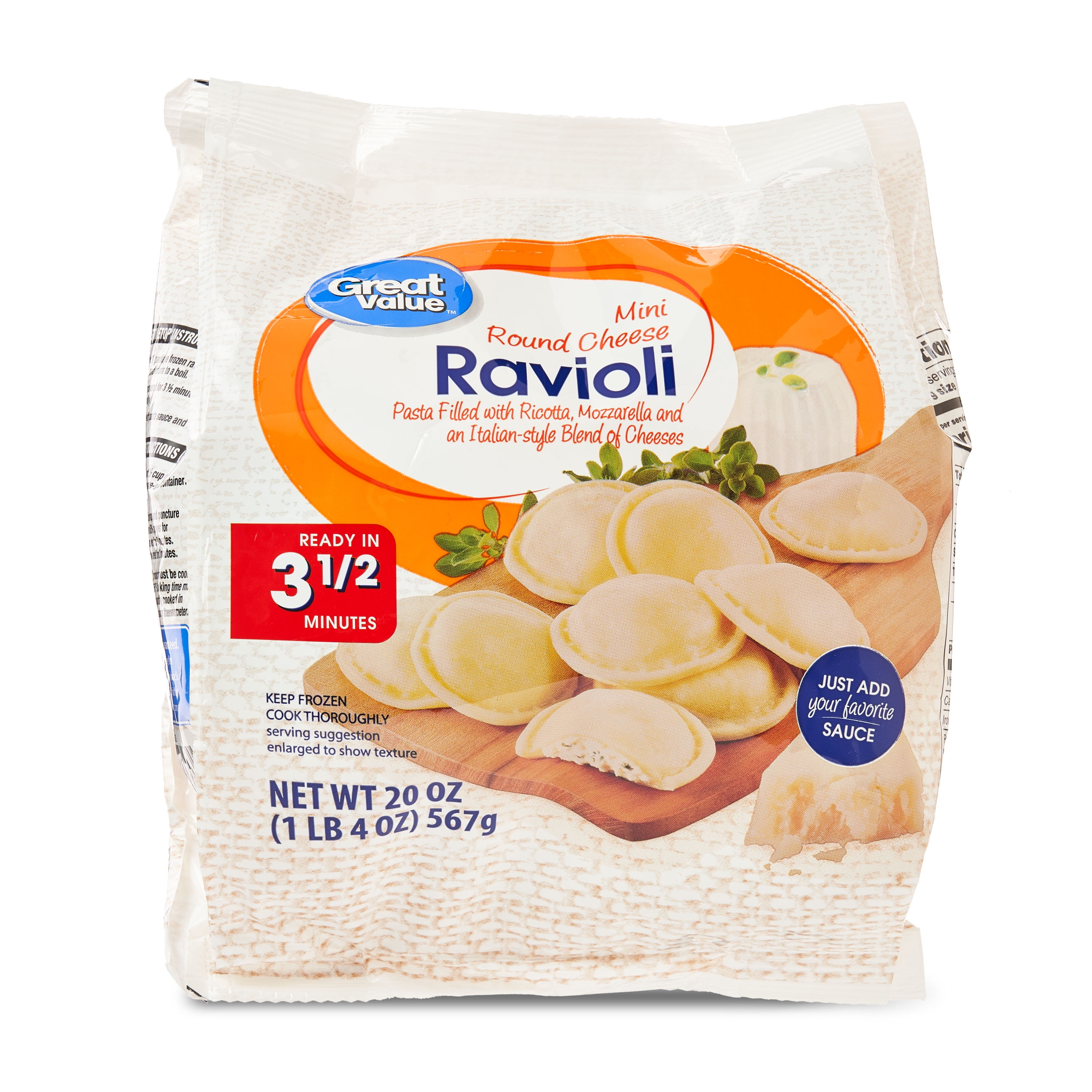 Great Value Mini Round Cheese Ravioli, 20 oz - Walmart.com