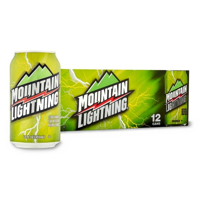 Great Value Mountain Lightning Citrus Flavored Soda Pop, 12 fl oz, 12 ...