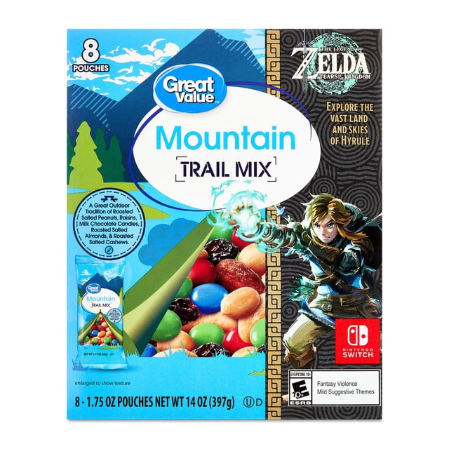 Great Value Mountain Trail Mix, 1.75 oz, 8 Count - Walmart.com
