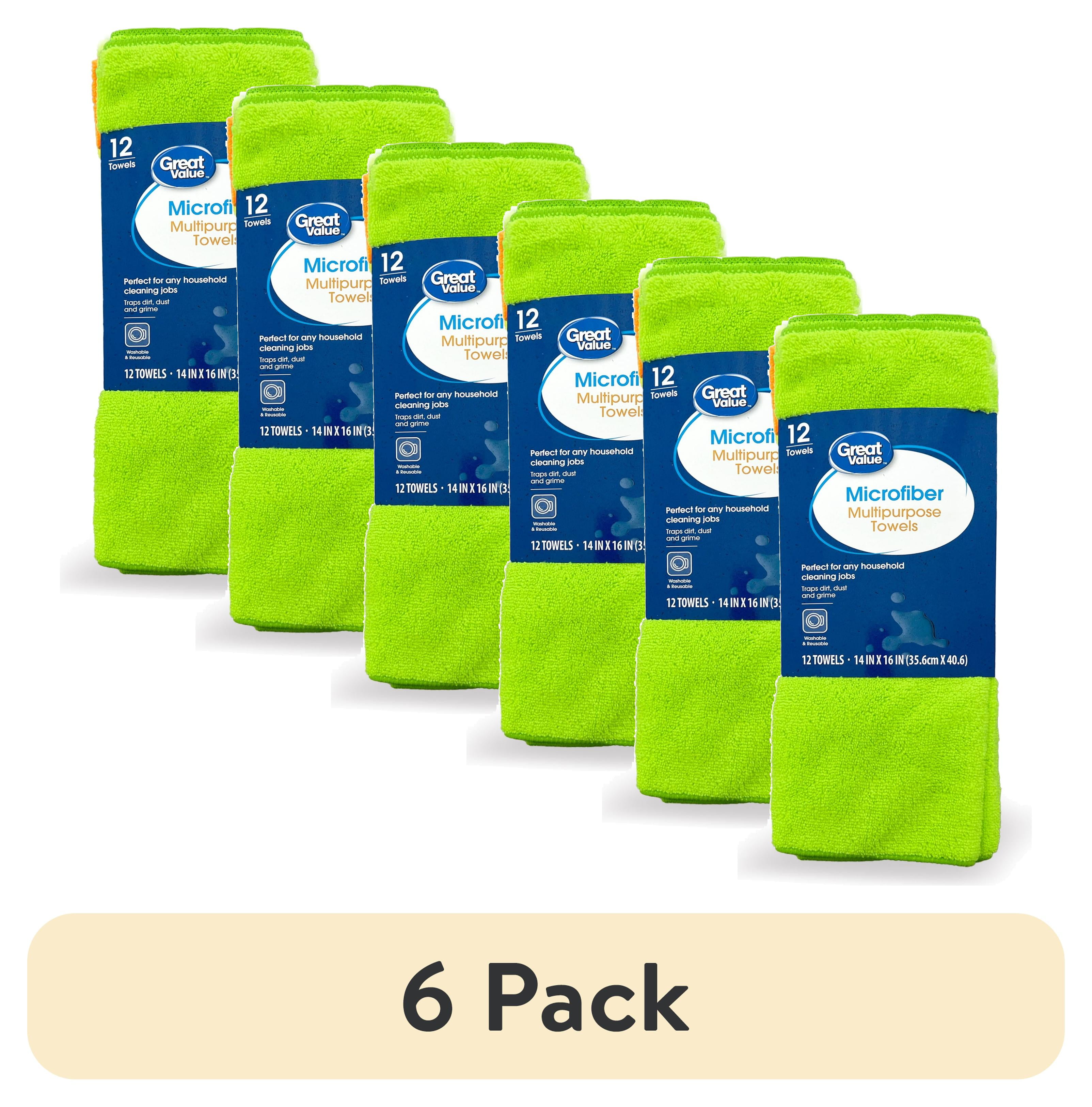 (6 pack) Great Value Multipurpose Microfiber Household Cleaning Cloth ...