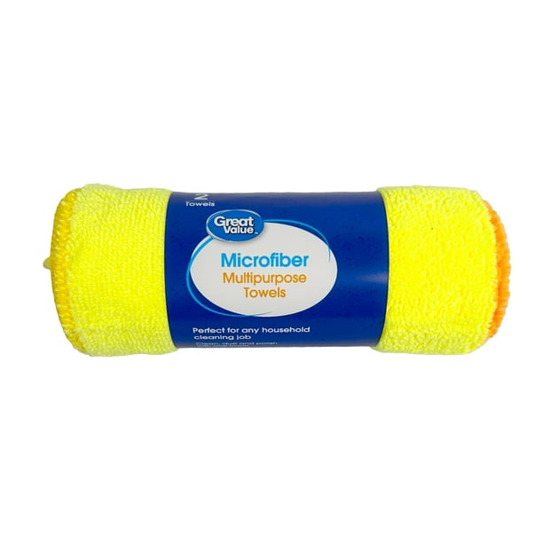 Great Value Multipurpose Microfiber Household Cleaning Cloth, Wipe, 2 ...