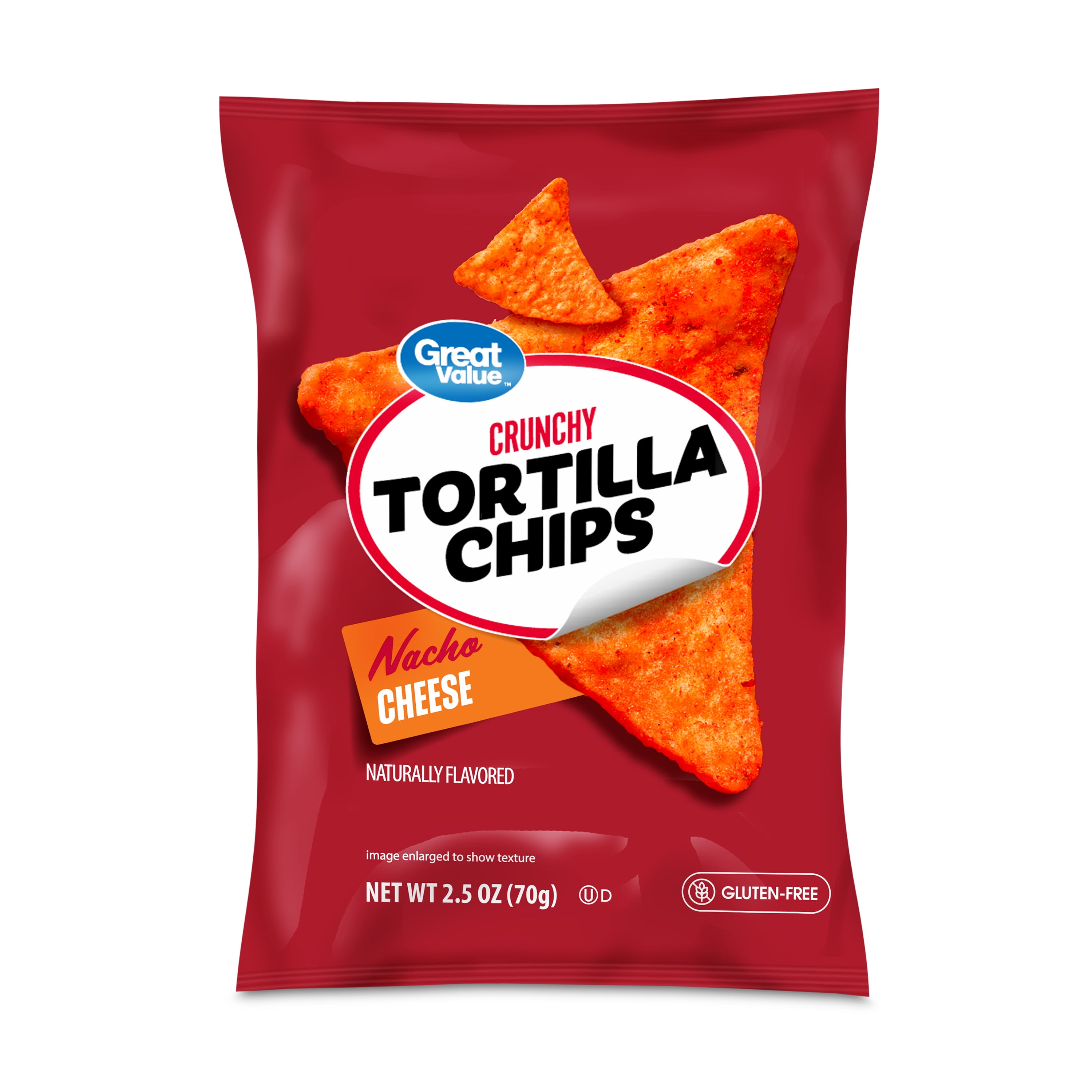 (6 pack) Great Value Nacho Cheese Tortilla Chips 2.5 oz Bag - Walmart.com