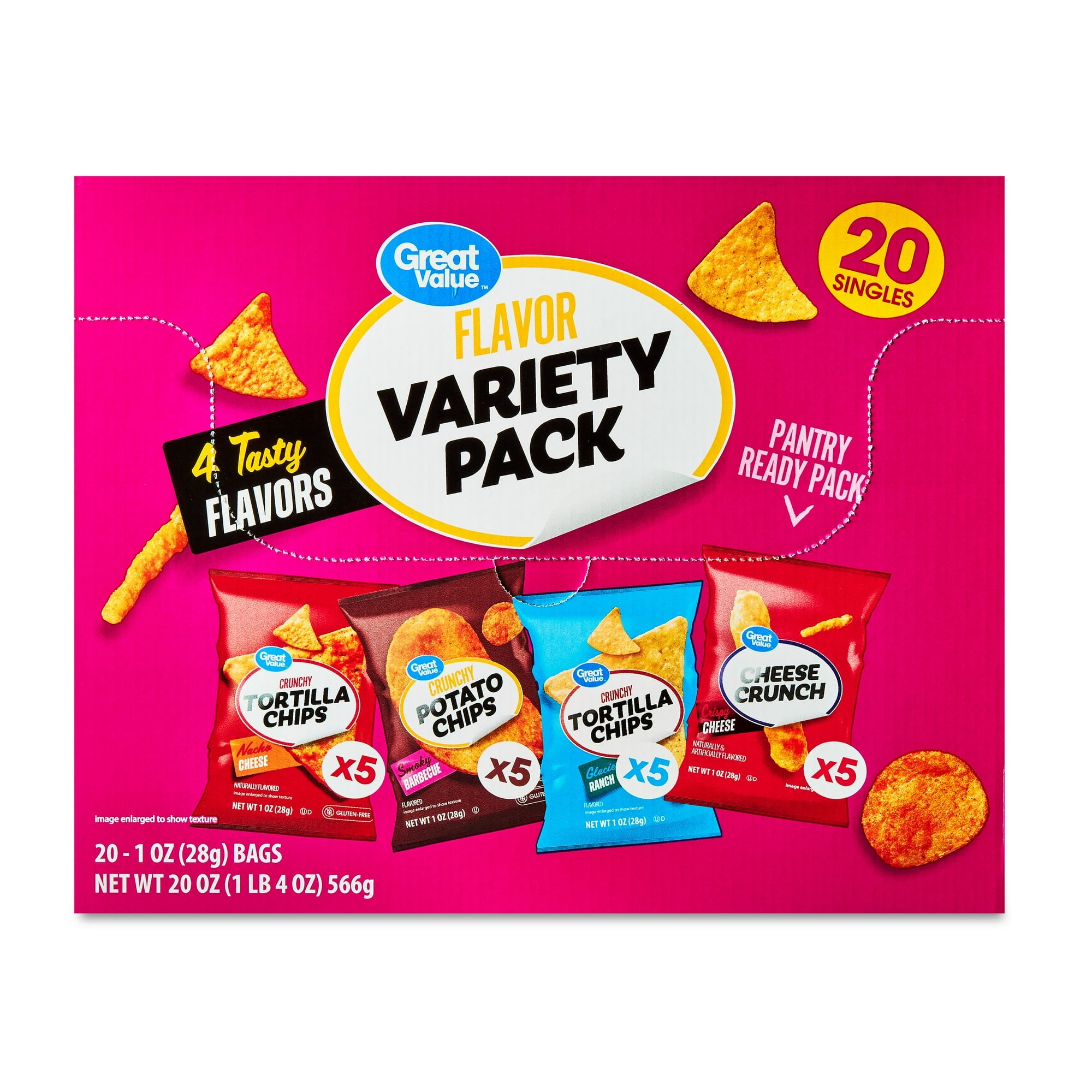 Great Value Nacho Snack Chips, Variety Mix 1 Oz, 10 Count - Walmart.com