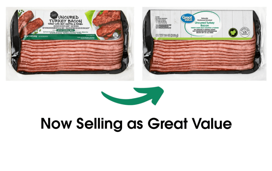 Great Value Naturally Hardwood Smoked Uncured Turkey Bacon, 10 oz ...