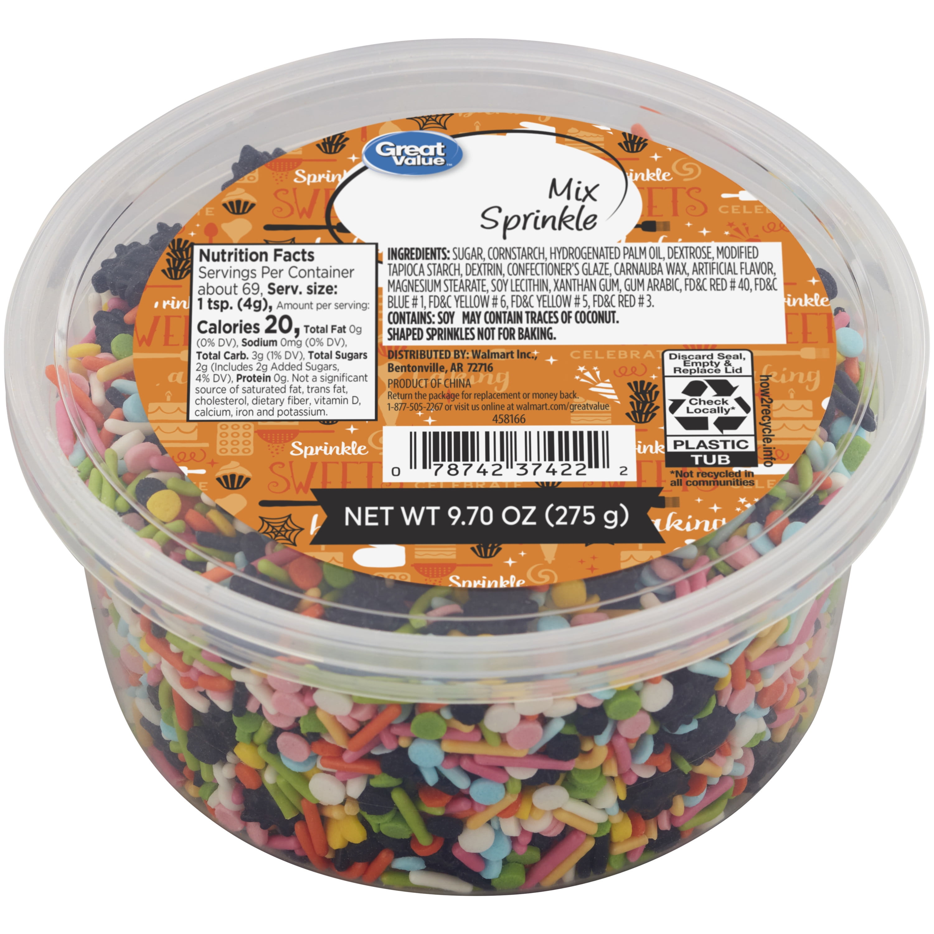 Great Value Neon Halloween Sprinkle Mix, 2.36 oz - Walmart.com