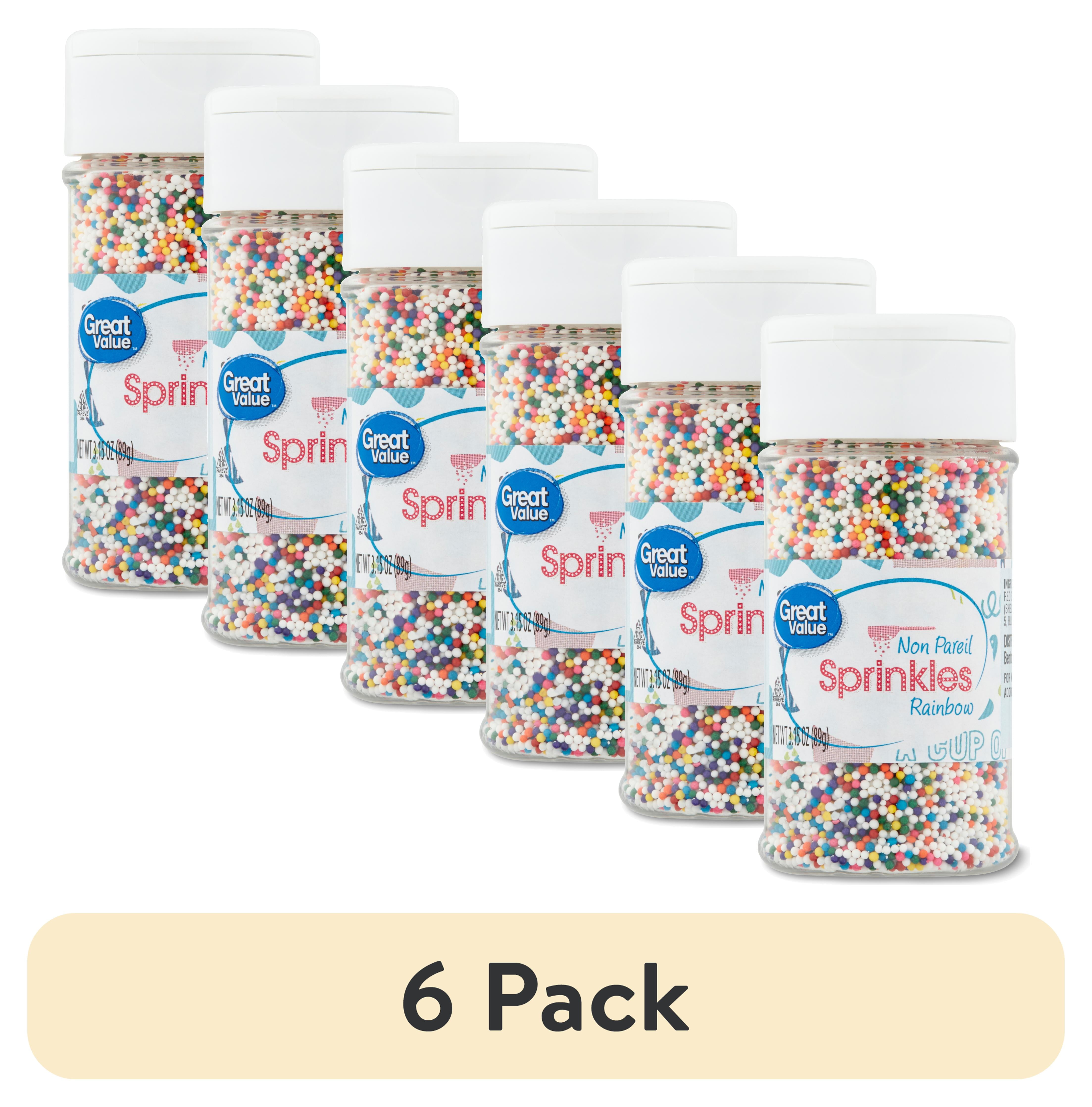 (6 pack) Great Value Non Pareil Sprinkles, Rainbow, 3.15 oz - Walmart.com