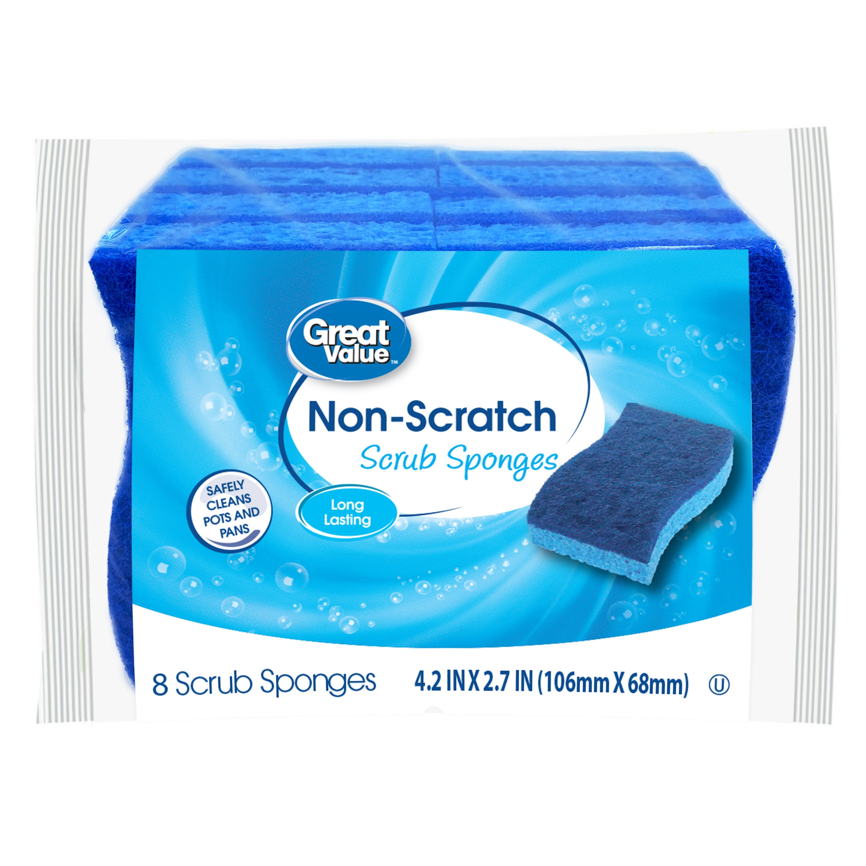 Great Value Non-Scratch Scrub Sponges, 8 Count - Walmart.com