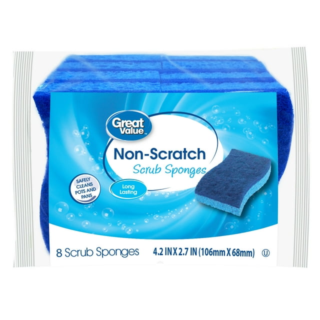 Great Value Non-Scratch Scrub Sponges, 8 Count - Walmart.com