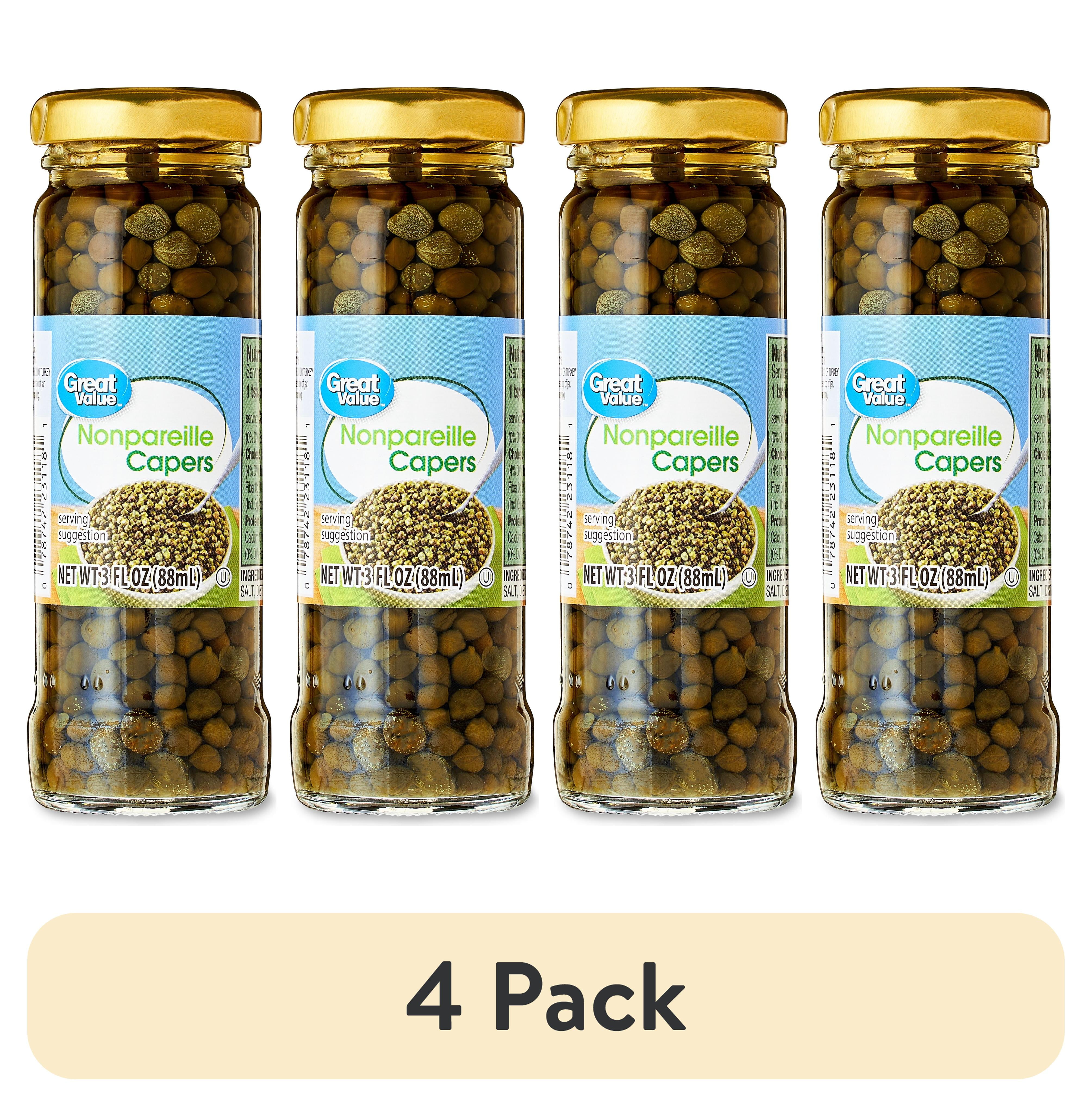 (4 pack) Great Value Nonpareille Capers Glass Jar, 3 fl oz - Walmart.com