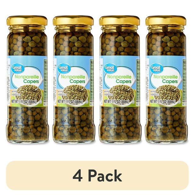 (4 pack) Great Value Nonpareille Capers Glass Jar, 3 fl oz - Walmart.com