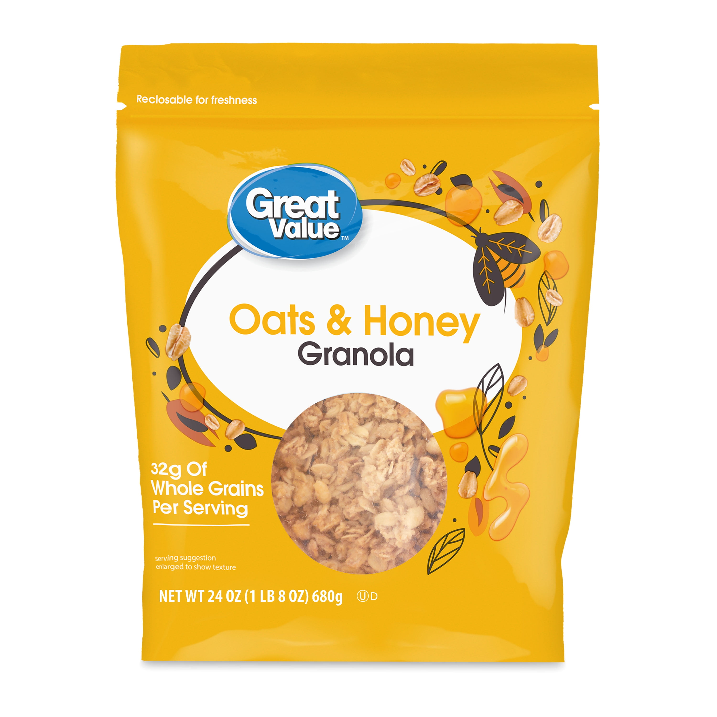 Great Value Oats & Honey Granola, 24 oz - Walmart.com