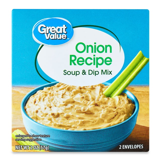 (12 pack) Great Value, Onion Recipe Soup & Dip Mix, 2 oz, Shelf-Stable ...