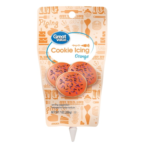 "Great Value Orange Cookie Icing, Ready-to-Use, 7 Ounce, Decorates 12 ...
