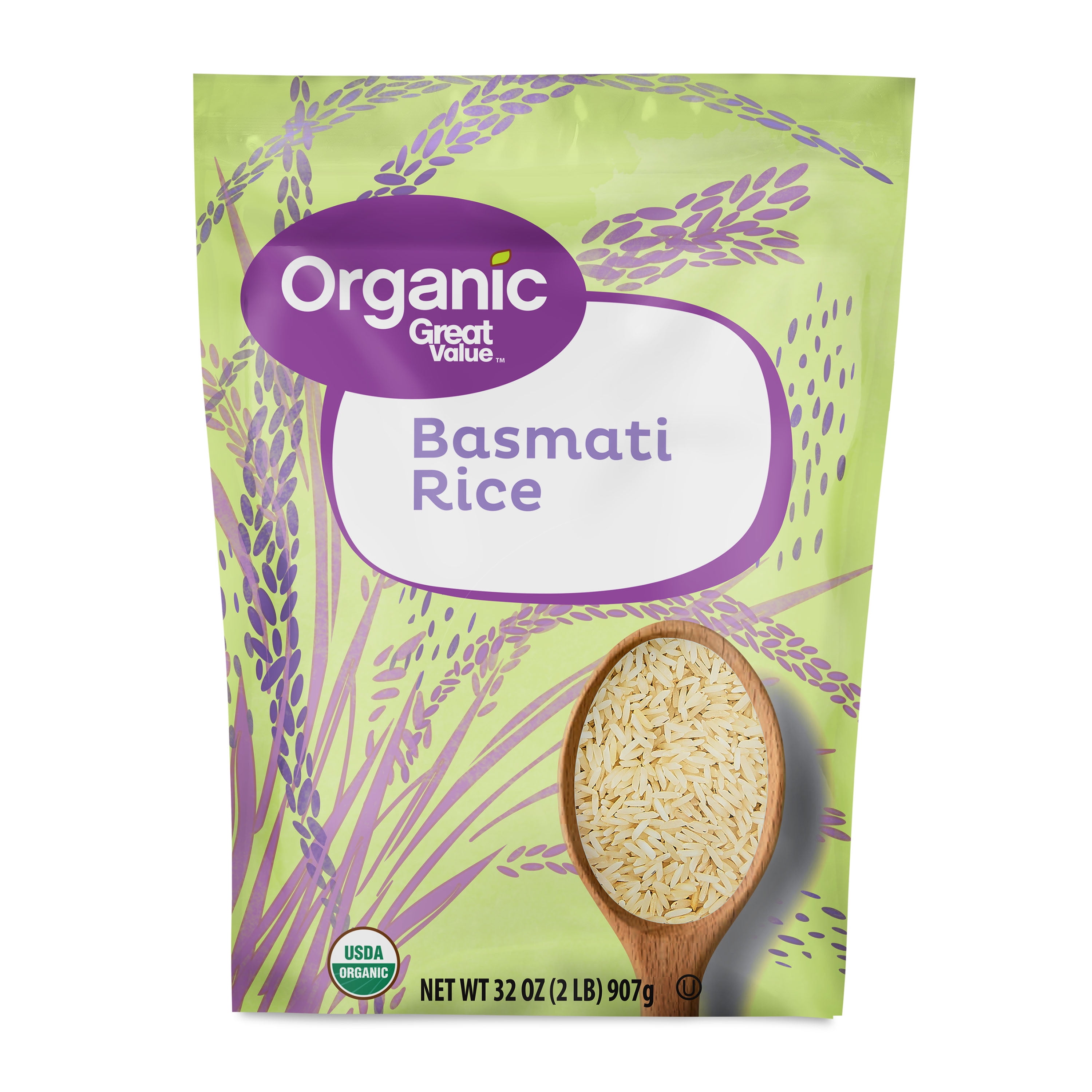 Great Value Organic Basmati Rice 32 oz Gluten-Free White Long Grain ...