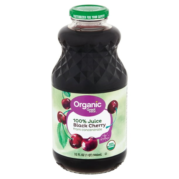 Great Value Organic Black Cherry 100% Juice, 32 fl oz - Walmart ...
